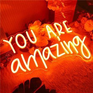 Urban Outfitters | Wall Decor | You Are Amazing Bright Orange Neon Led ...